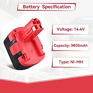 VANON 2Pack 14.4V 3.6Ah BAT140 Ni-MH for Bosch 14.4V Battery BAT038 BAT040 BAT041 BAT159 Compatible with Bosch 14.4V Cordless Power Tools