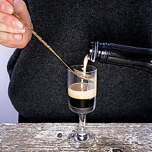 Rippl Cocktail Mixing Spoons - Bar Spoons for Stirring Cocktail Drinks - Bartender Tools for your Home Bar Set - Set of 4 Long Spoons for Stirring in Silver, Black, Gold, Rose Gold