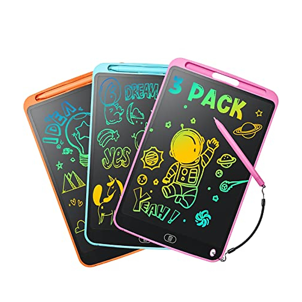 LCD Writing Tablet, 10-Inch Doodle Board, 3-Pack Toddler Toys, Educational Learning Drawing Tablet for Kids, Christmas and Birthday Gifts for 2 3 4 5 6 7 8 9 10 Years Old Boys and Girls