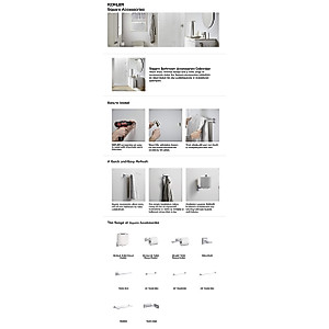 Kohler K-23295-BN Square Grab Bar, Vibrant Brushed Nickel, 26 x 2 x 3 inches