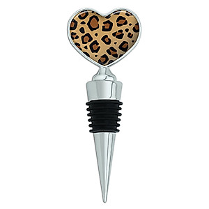 Leopard Print Animal Spots Heart Love Wine Bottle Stopper