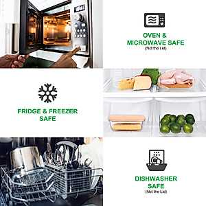 NGTSFLY Glass Food Storage Containers with Bamboo Lids, Custom Engraved Lids - Airtight, Glass Meal Prep Containers (12.5 oz / 370 ml)