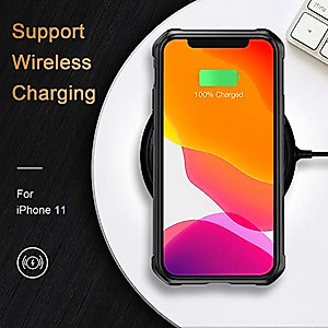 Tuerdan iPhone 11 Case, [Military Grade Shockproof] [Hard Carbon Fiber Back] [Soft TPU Bumper Frame] Anti-Scratch, Fingerprint Resistant, Protective Phone Case for iPhone 11, 6.1 Inch (Black)