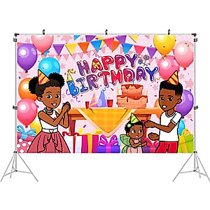 Gracies Corner Decorations Backdrop, 5x3 Ft Cartoon Gracies Happy Birthday Party Banner for 1st 2nd Birthday Music Gracies Theme Photography Background for Kids Adult Birthday Party Supplies