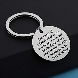 LQRI Lunch Lady Gift School Lunch Lady Appreciation Gift The Heart of a Lunch Lady is Not Measured in Size Thank You Gift for Lunch Lady Cooker Cafeteria Worker (sliver)