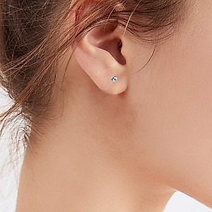 VGACETI 3mm 4mm Hypoallergenic Pure Titanium Ball Post Stud Earrings for Sensitive Ears in Multiple Colors for Women Men High Polished (Shiny Grey Diameter:4.0mm)