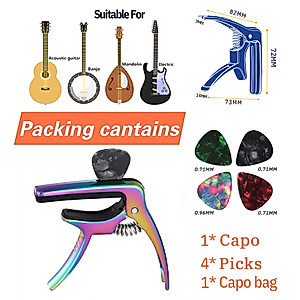 TANMUS 3in1 Guitar Capo for Acoustic and Electric Guitars(with Pick Holder and 4Picks),Guitar Accessories (MC-021)