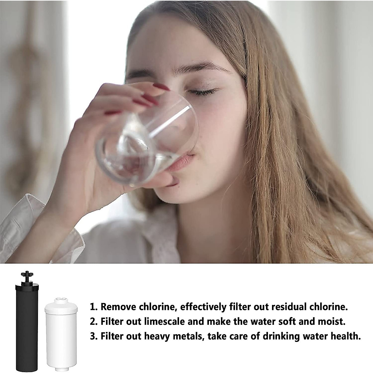 Virego 2-9BB Water Filters, Black 2-9BB Purification Elements Certified by NSF/ANSI 42, for Berkey 2-9BB Black Filters Replacement Compatible with Berkey Gravity Filtration System (Pack of 2)