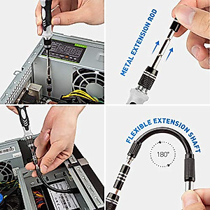 VMAN 145 in 1 Precision Screwdriver Set, Mini Wrench Damaged Screw Extractor Set S2 Steel, Magnetic Electronic Screwdriver Set, for Watch, Mobile Phone, Computer, Camera. Perforate Etc (145 in 1)
