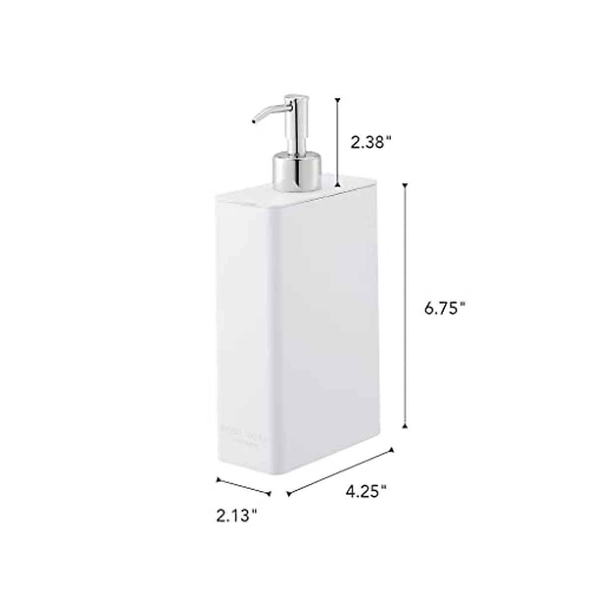 Yamazaki Tower Body Soap Dispenser White Rectangular