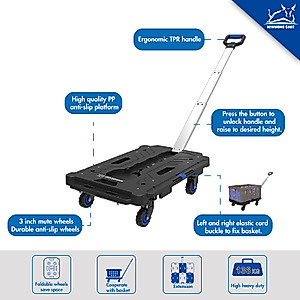 300lb Foldable Platform Hand Truck Push Cart