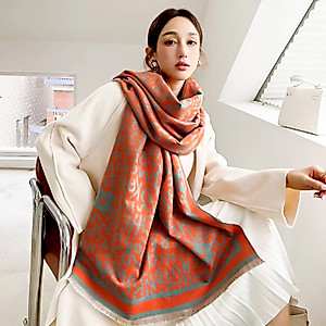 RainFlowwer Womens Pashmina Shawl Wrap Scarf Winter Warm Wool Scarves Large Reversible Stole Scarf Evening Dress Christmas Gift