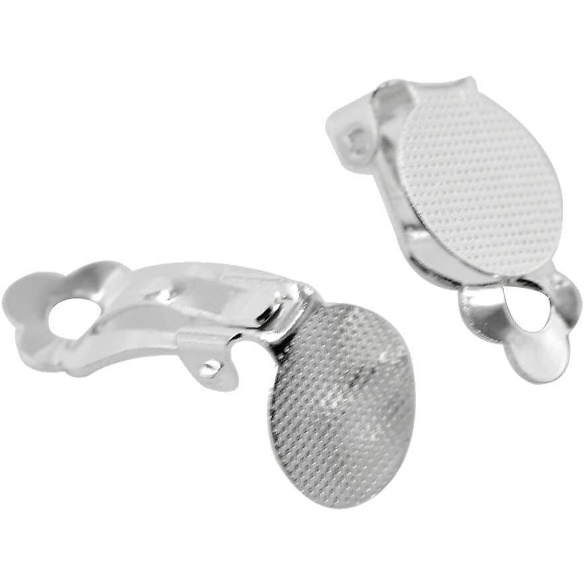12pcs Clip On Earring Findings with Pad for Gluing 12mm Silver Brass Cost-Effective and Practical and Attractive