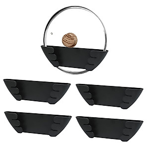 COOK WITH COLOR Universal Pot Lid Organizer for Cabinet - 5 Pack Pan Lids Organizers Inside Cabinet Door Wall Mount Pots Top Storage Organizer Rack Holder for Kitchen, Fits 6" to 13.5"