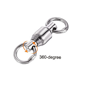 PATIKIL Ball Bearing Swivel, 25 Pack 50lb Stainless Steel Solid Welded Ring Fishing Tackle Connector, Silver