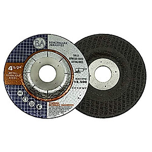 Benchmark Abrasives 4-1/2" T27 Pipeline Cutting & Light Grinding Wheel 1/8" Thick 7/8"Arbor, Metal Cutting Grinding Wheel, Angle Grinding Cutting Wheel Max. RPM 13,300-25 Pack