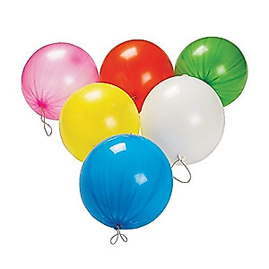 Islmlisa Fun-Filled Balloons Neon Punch Balls with Rubber Band Handle(12Piece 18")-Assorted Colors