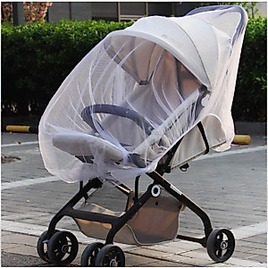 Strollers Net for Strollers Carriers Car Seats Cradles, Large, Elastic, Breathable Lasting Infant Insect Shield Netting (White)