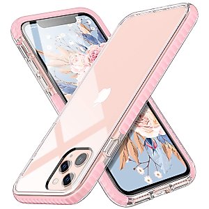 MATEPROX Compatible with iPhone 11 Pro Case Clear Thin Slim Crystal Transparent Cover Shockproof Bumper Case for iPhone 11 Pro 5.8（Pink