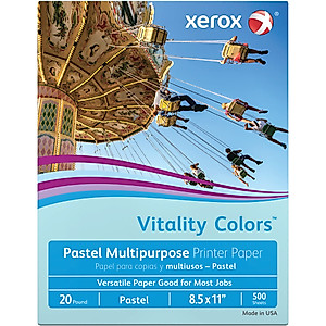 Multipurpose Colored Copy Paper, 20 Lb., 8 1/2in. x 11in., Blue, Ream Of 500 Sheets