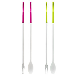Grebest Noodles Chopsticks Reusable Eating Convenient Combine Chopsticks with Fork and Spoon for Household Random Color