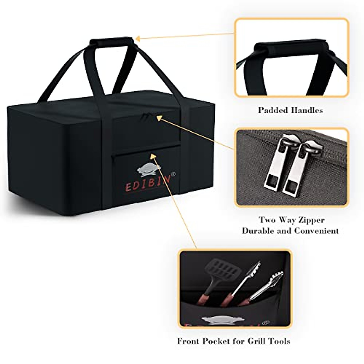 Grill Carry Bag Compatible with Weber Q1000 Q1200 Liquid Propane Grill,Carry Bag Fit for Weber Q1400 Electric Grill, 600D Heavy Duty Weather Resistant