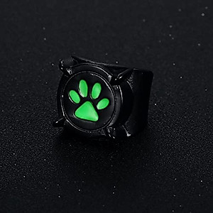 ZAG STORE Cat Noir Glow in The Dark Ring (Black, 9)
