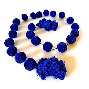Party Pom Pom Garland Felt Ball Garland Pom Pom Strings Used for Nursery Bunting Banner Holidays Christmas MantleTree Birthday Decor Mexican (Royal Blue)