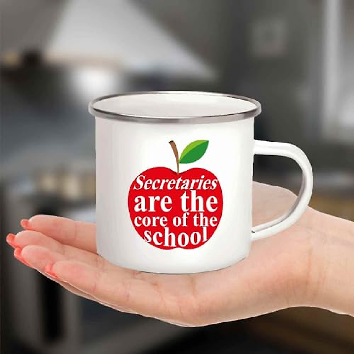 Funny Gift - Secretary Appreciation Gift, A Gift For Secretaries - Core Of The School, Quote On 12oz Enamel Silver Mug