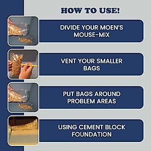 Moen's Mouse-Mix, All-Natural Pest Deterrent, Farm Pack, 1 Gallon Mix, Treats Barns and Large Outdoor Storage Spaces for Mice and Rats