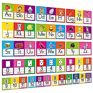 Alphabet Line Bulletin Board Set ABC Number 0-20 Wall Decorations for Pre-School Kindergarten Elementary Classroom Nursery Homeschool