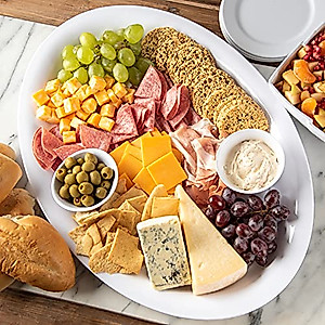 Carlisle FoodService Products ARR12002 Melamine Oval Platter, 12" Length x 8-1/2" Width x 1.07" Height, White, Large (Case of 12)