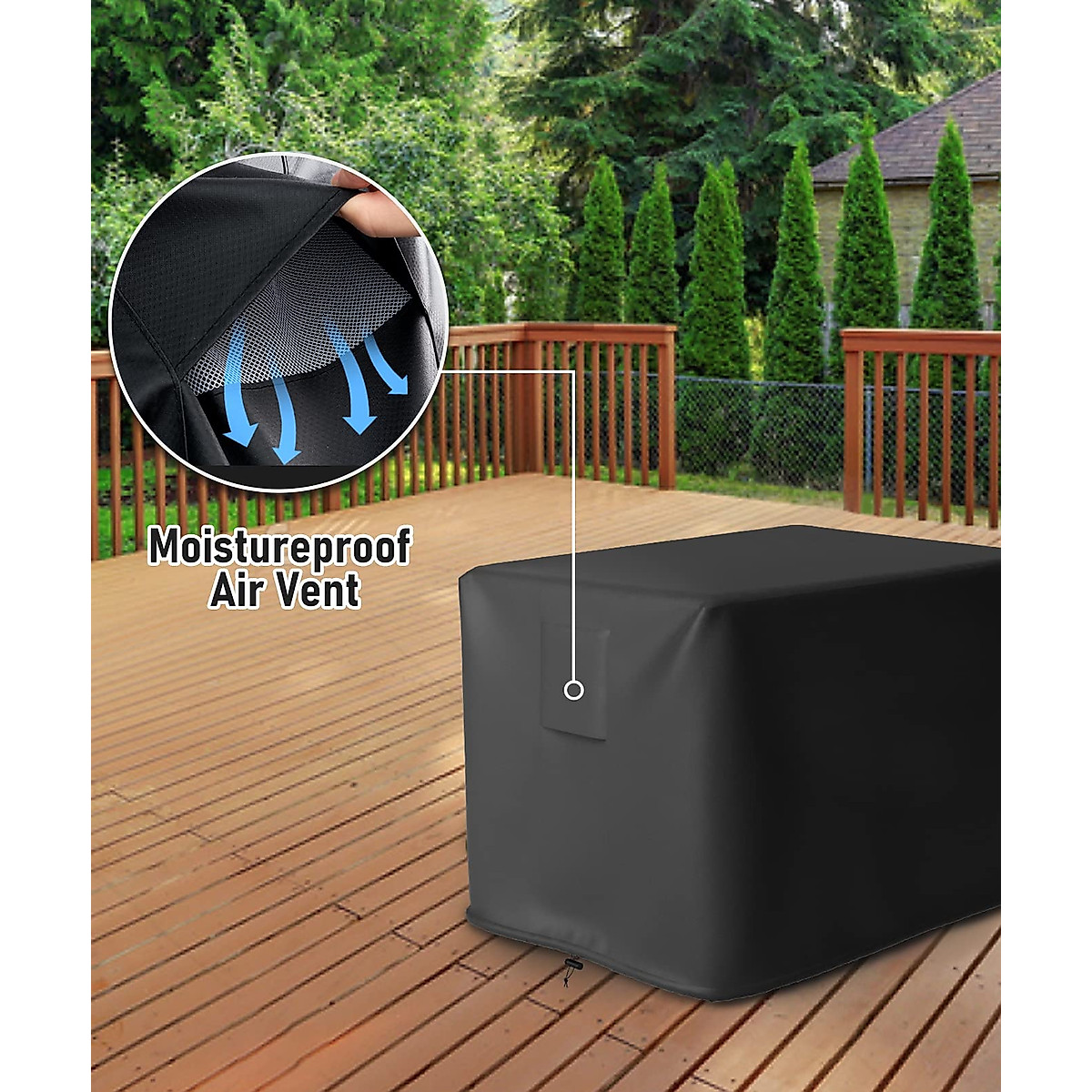 SHINESTAR Universal Generator Cover 26 x 20 x 20 inch - for 3000-5000 Watt Portable Generators, for Westinghouse, Champion, WEN, DuroMax and More, Heavy Duty Waterproof 600D Polyester, Black