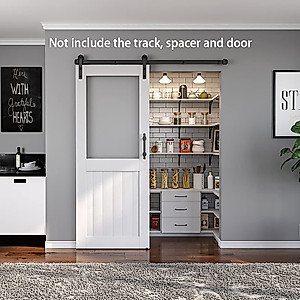 ZEKOO Sliding Barn Door Hanger, Door Roller, Barn Door Stopper, Barn Door Floor Guide, Anti-Jumper, Accessories Hardware for Third Door, Fourth Door(Straight-Style)