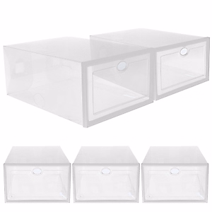 Alipis 5pcs Boxes Shoe Display Case Sneaker Storage Shoe Containers Sneaker Boxes Stackable Shoe Boxes Stackable Organizer for Cabinets Shoe Rack Organizer Sneaker Containers Shoe Cabinet