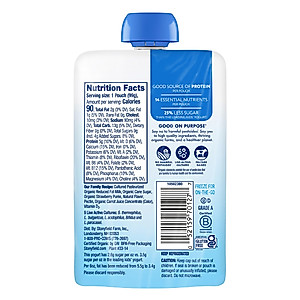 Stonyfield Organic Kids Strawberry Lowfat Yogurt Pouch, 3.5 oz, Single Serve – Includes Live Active Cultures