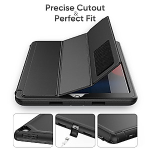 SEYMAC Case for iPad 9th/8th/7th Generation Case, iPad 10.2 Case, Sturdy Heavy Duty Shockproof Protection Folio Stand Case with Smart Cover Auto Sleep/Wake for iPad 10.2 Inch, Black