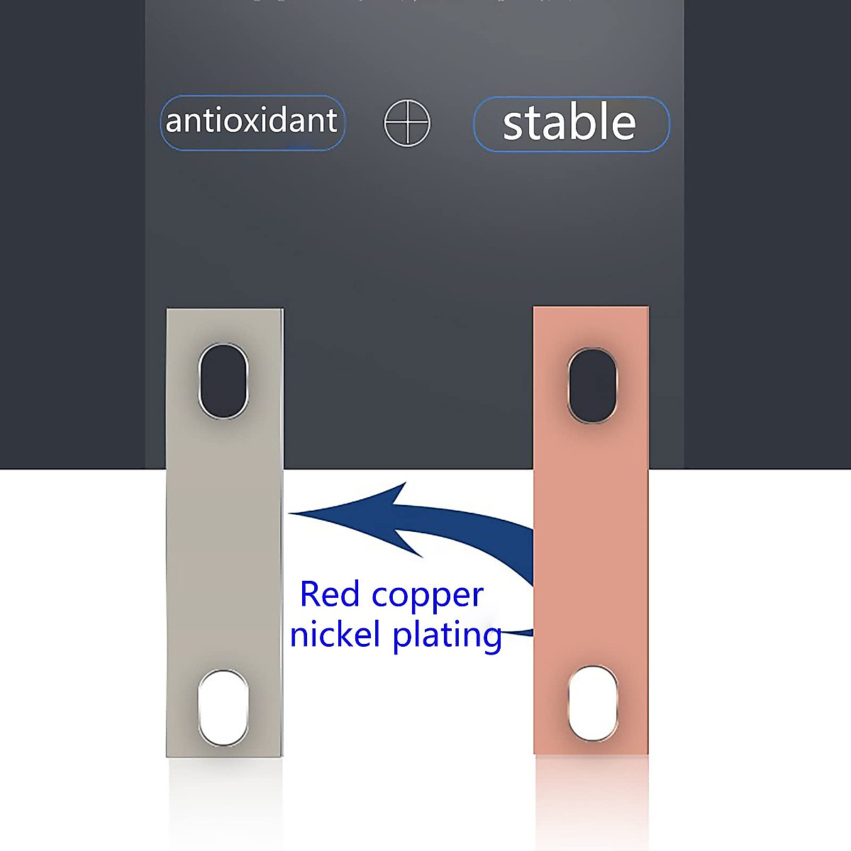 8PCS Lithium Battery Copper Connector, for 3.2V 240Ah 280Ah 304Ah LiFePO4 Cells DIY Lithium Battery Pack, Nickel Plating Process Bus bar Connector Hole Pitch 2.83inch…