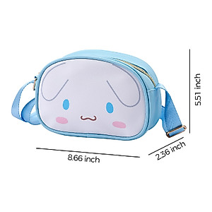 Cute Anime Kitty Wallet Kitty Cat Purse Crossbody Shoulder Bag Coin Pouch for Women Girls (Crossbody, Cinnam)
