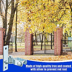 Dunzy 4 Pcs Heavy Duty Wall Mount Gate Hinge Pipe Gate Hinge Chain Link Fence Pressed Steel Chain Link Fence Frame Outdoor Hardware