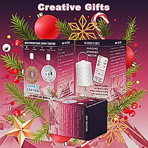 Disco Ball Motor with Remote, 2000mAh Battery Powered Rotating Wind Spinner Motor, Disco Ball Spinner Variable Speed & Timing, USB Rechargeable Hanging Display Motor for Baby Crib Mobile, Wind Chime