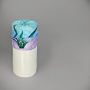 ittsmnt Cylinder Plinth Covers Underwater Mermaid Themed Pedestal Covers Glitter Seaweed Scales Baby Shower Girls 1st Birthday Party Cake Table Decor Banner