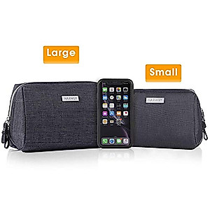 Narwey Makeup Bag Travel Cosmetic Bag Organizer Toiletry Bag Make Up Bags with Compartments for Women (Large, Dark Grey)