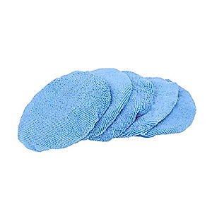 X AUTOHAUX 5pcs Car Polisher Pad Bonnet 5-6 Inch Microfiber Polishing Buffing Pad Cover