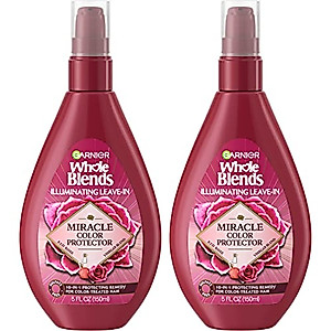 Garnier Whole Blends Sulfate Free Remedy 10-in-1 Leave-In with Red Rose Extract and Vinegar, Enhances Shine and Preserves Color-Treated Hair, For Up to 8 Weeks of Vibrant Color, 10. fl oz, 2 Count