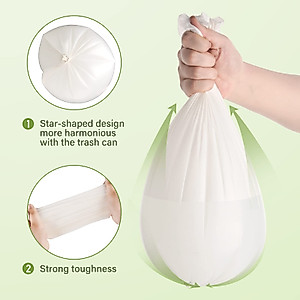 Biodegradable trash bags, 2.6 Gallon, 100% Compostable garbage bags wastebasket liners bags for kitchen bathroom office garden,US BPI ASTM D6400 and Europe OK Compost Home Certified