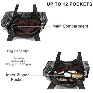 Scarleton Handbags for Women, Purses for Women, Hobo Bags for Women, Purses and Handbags, Womens Purse w/Multi Pocket, H163501, Black