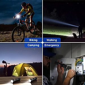 RECHOO 8 Pack LED Flashlight, Bright Powerful Flash Light with 5 Lighting Modes, Small Zoomable Tactical Flashlights High Lumens, Waterproof EDC Flashlights for Home, Camping, Emergency - S1500