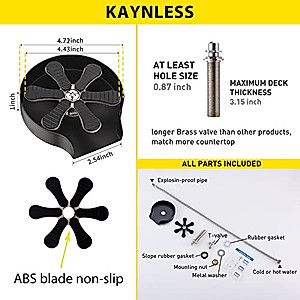 KAYNLESS Glass Rinser Cup Washer For Sink, Metal SUS 304 Stainless Steel Glass Washer For Sink, Kitchen Sink Accessories for Washe Baby Bottle, Glass Cup, Wine Glass, etc(Black)