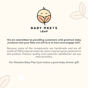 Wooden Baby Gym – Premium Infant Activity Gym with Hanging Bar for Wooden Toys – Wooden Play Gym Frame for Tummy Time Mat – Educational Baby Activity Gym for Newborn Gift for Baby Girl and Boy